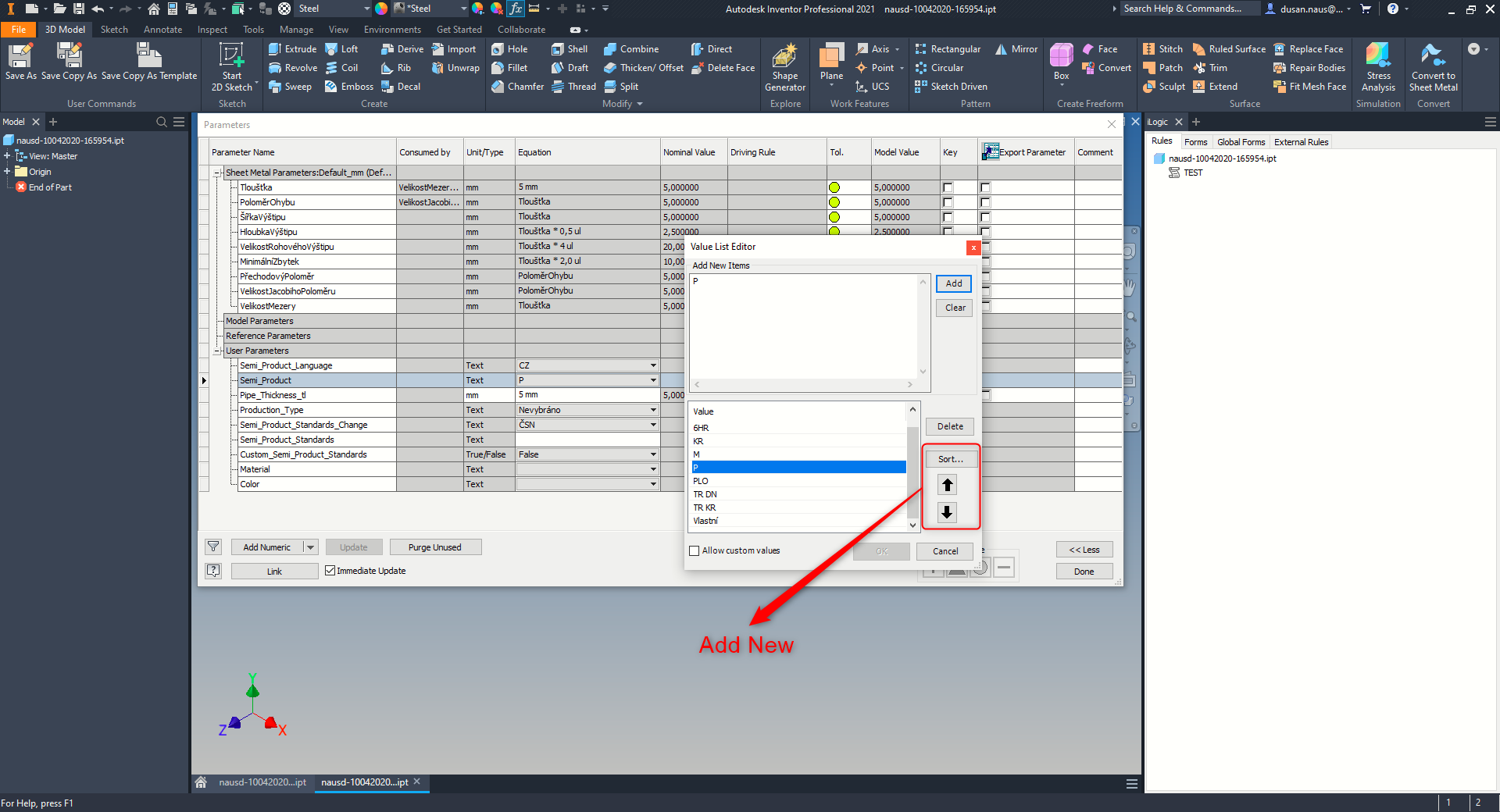 Multi-value parameter sort order - Autodesk Community