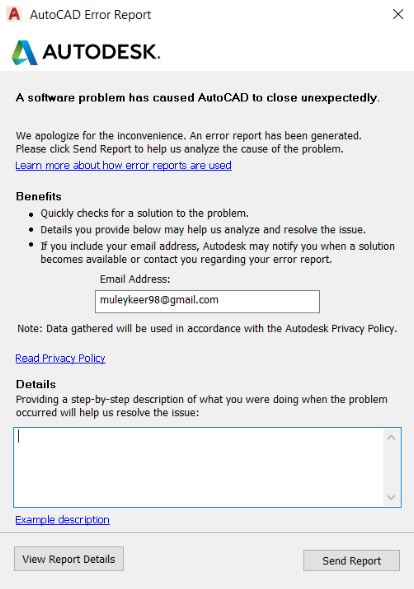 Solved: FATAL ERROR: Unhandled e06d7363h Exception at dff2a859h HATASI - Autodesk Community