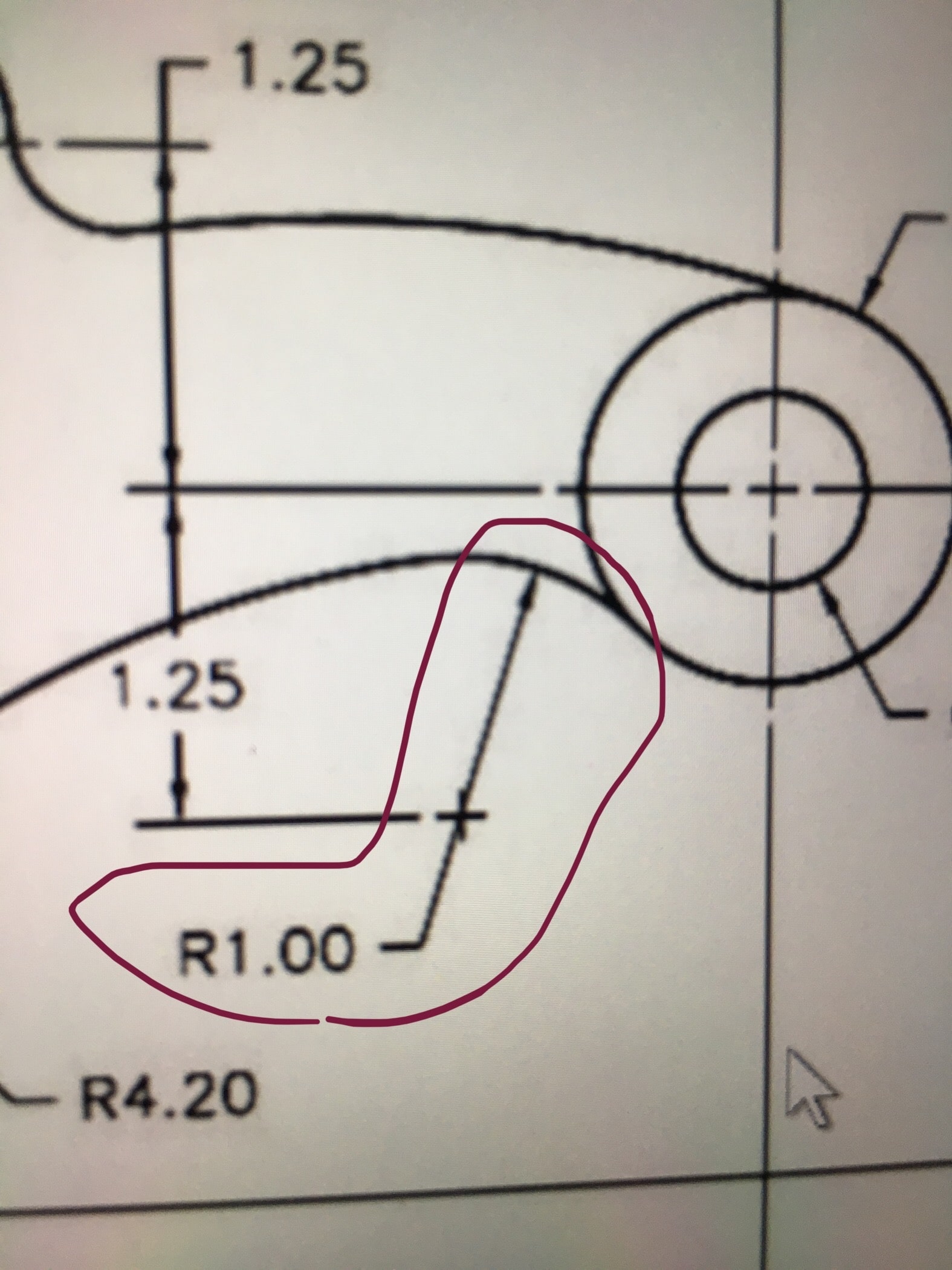 Solved: Dimensioning radius without creating redundant arc, with line ...