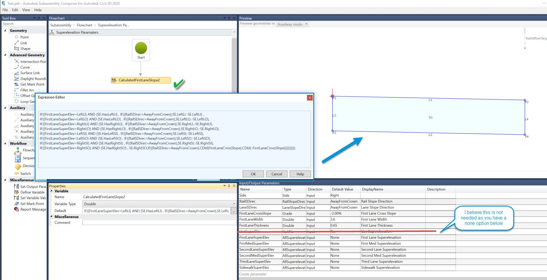 Solved: Multiple Superelevation and Slope Direction Paramters - Autodesk Community