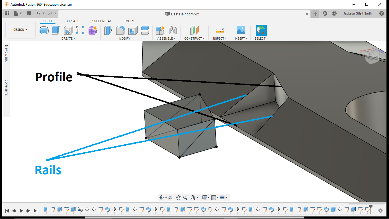 How do I sweep an object to another object of a different size ...