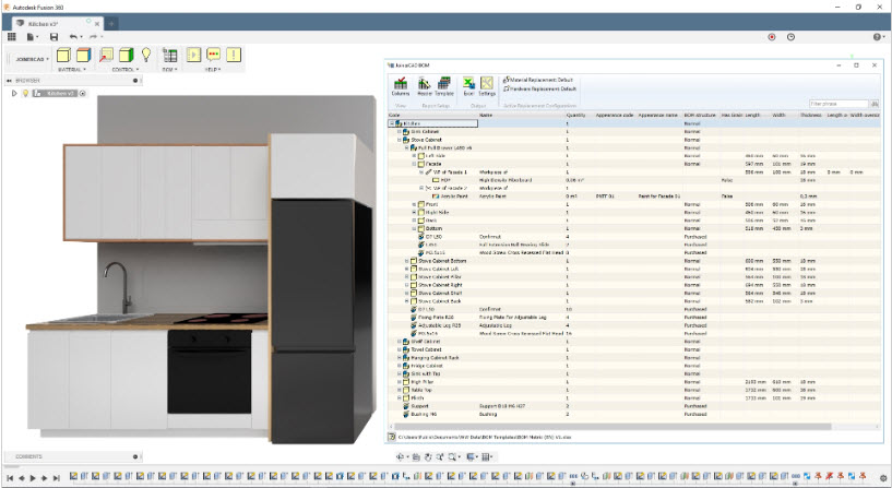 Kitchen design (assembly of same components with edit of their ...