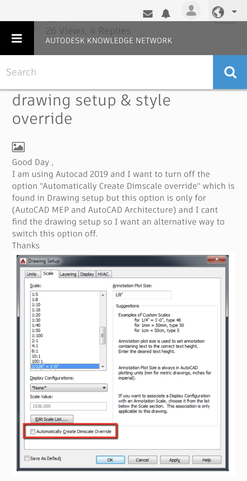Drawing setup & style override - Autodesk Community