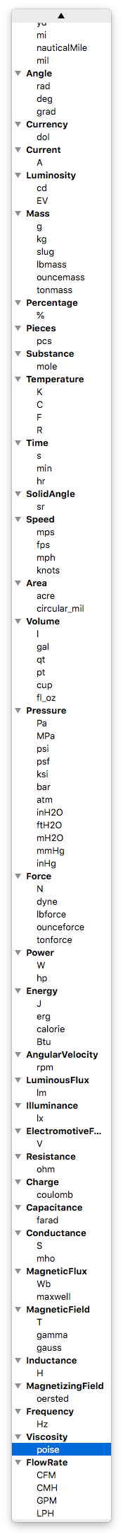 Units missing? centistokes (cSt) aka cm^2/s - Autodesk Community