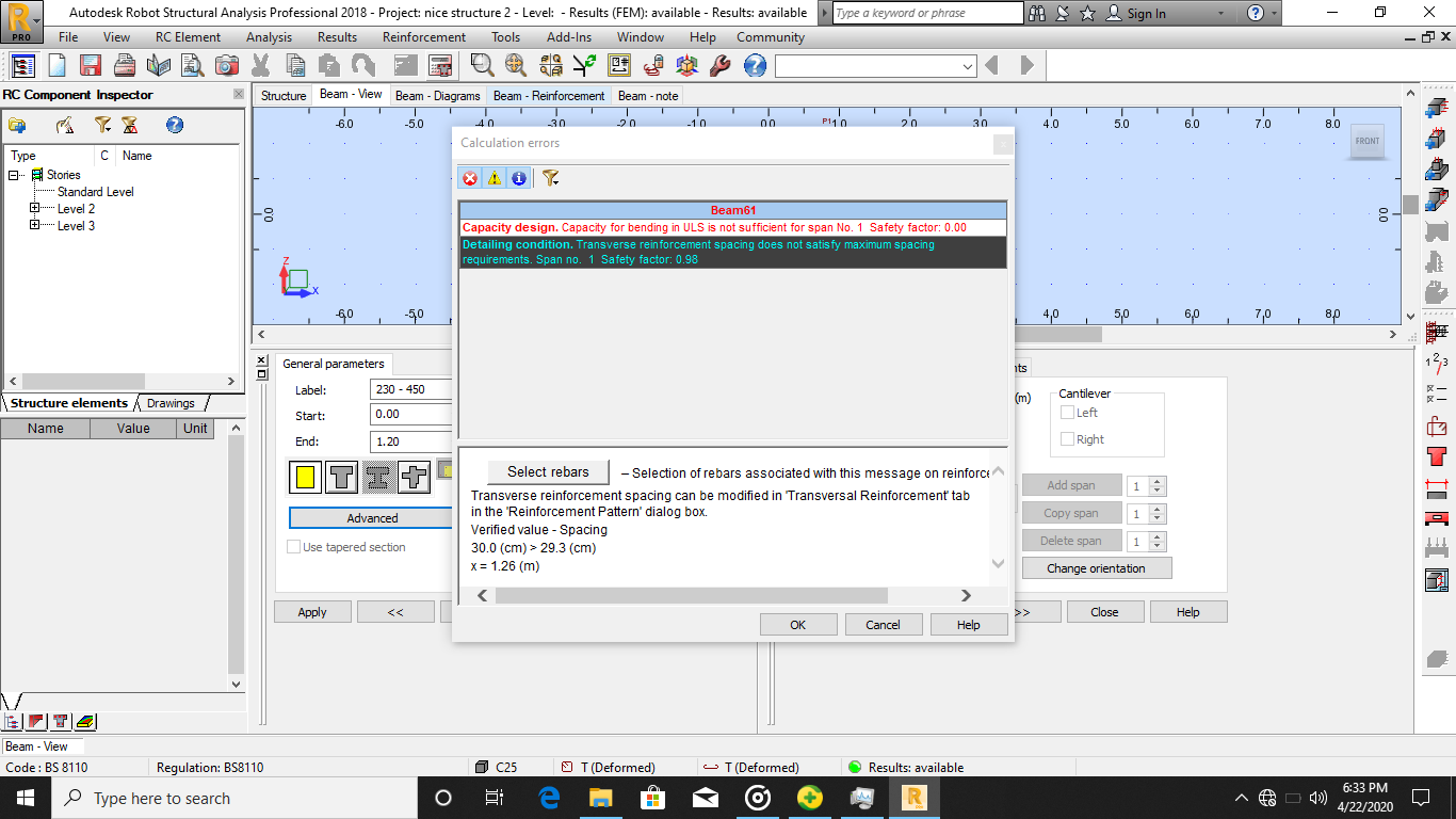 Transversal reinforcement spacing in beam - Autodesk Community