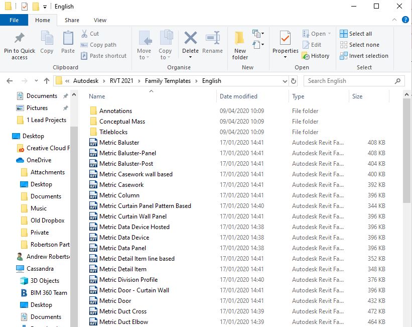 Revit 2021 Family Templates issues - Autodesk Community