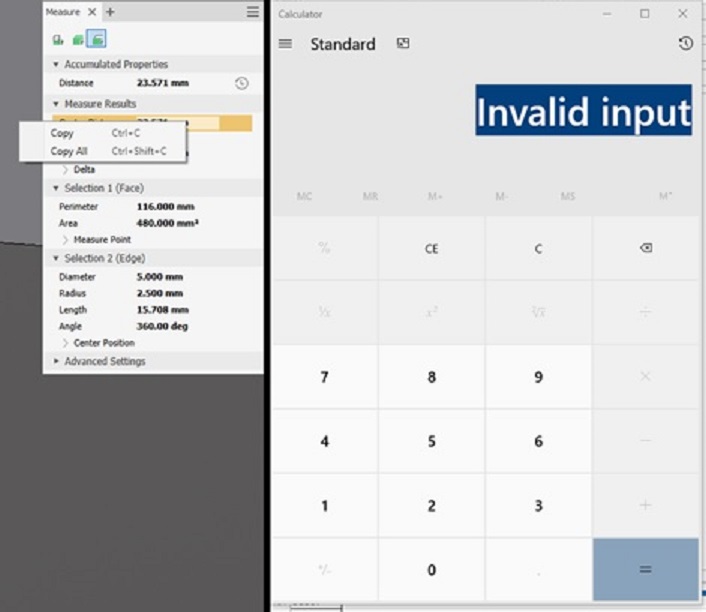 Inventor 2020 Measure/dimension - Copy-paste value Error - Autodesk Community