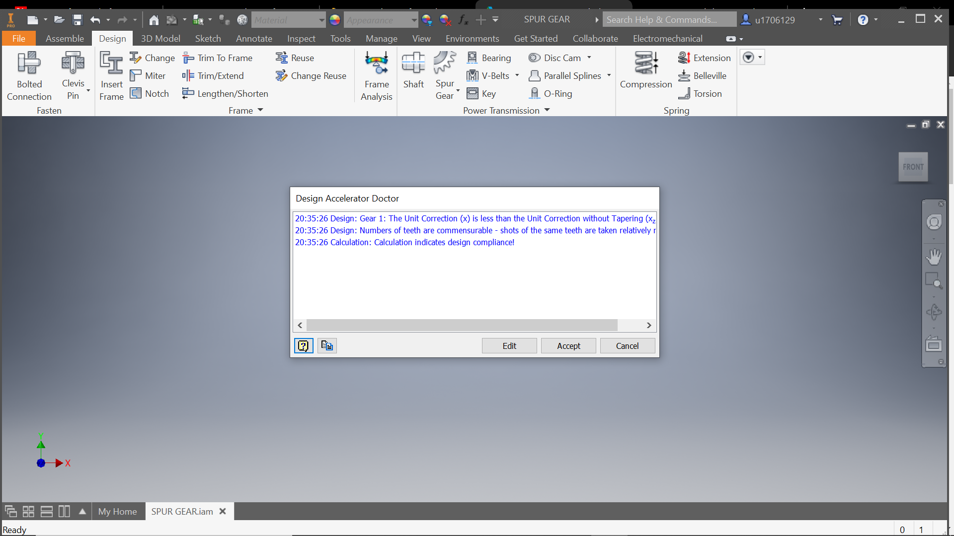 Solved: Unable to design a spur gear or any other gear using design accelerator - Autodesk Community