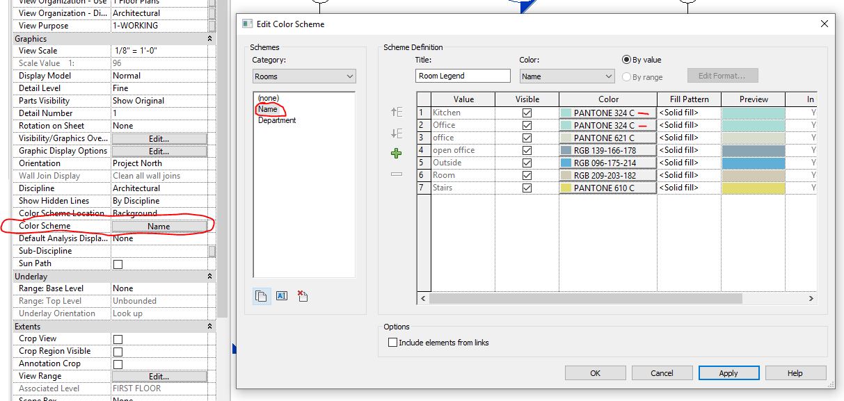 how to color differnt rooms in revit with the same color - Autodesk ...