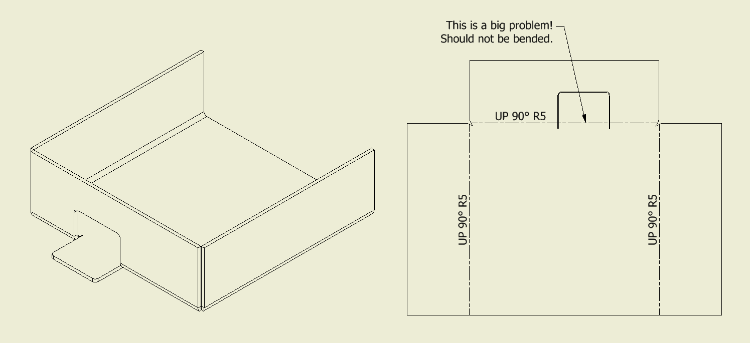 Solved: Bend line continues thru none bended area - Autodesk Community