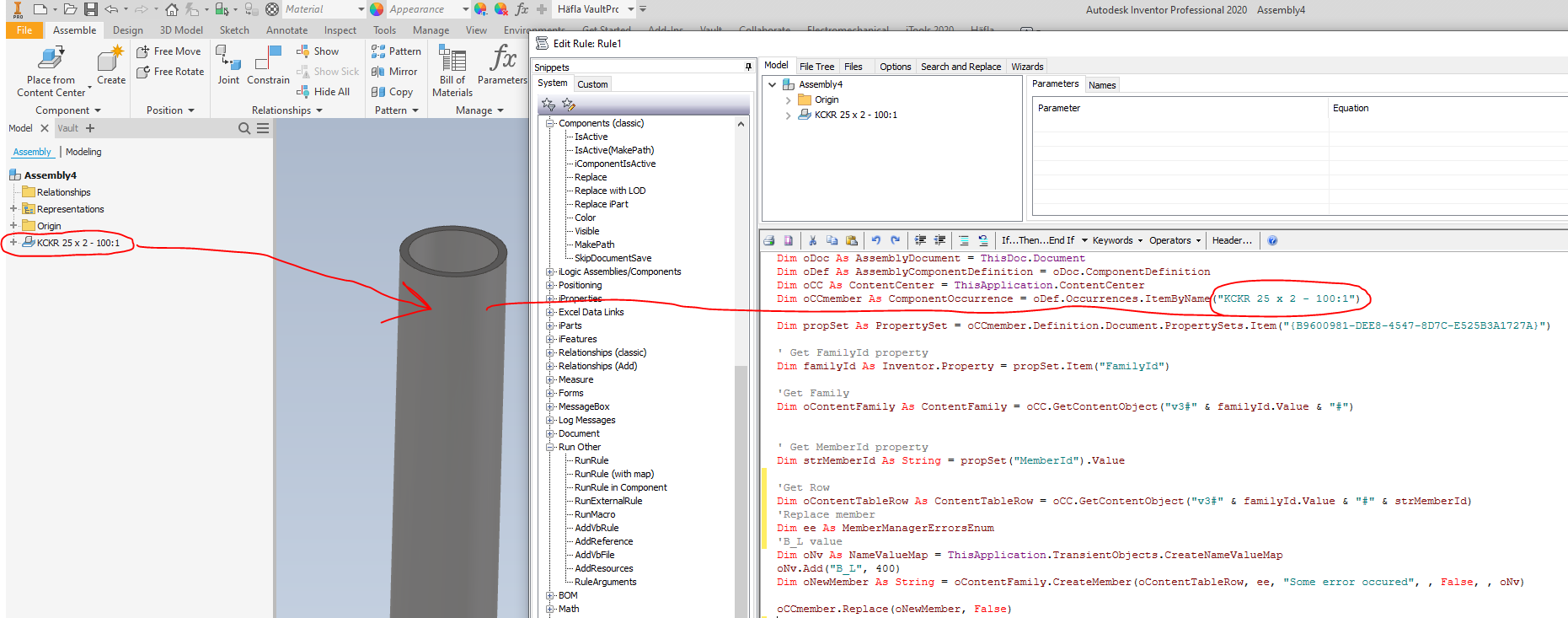 Solved: Change length of a content center file with ilogic. - Autodesk Community
