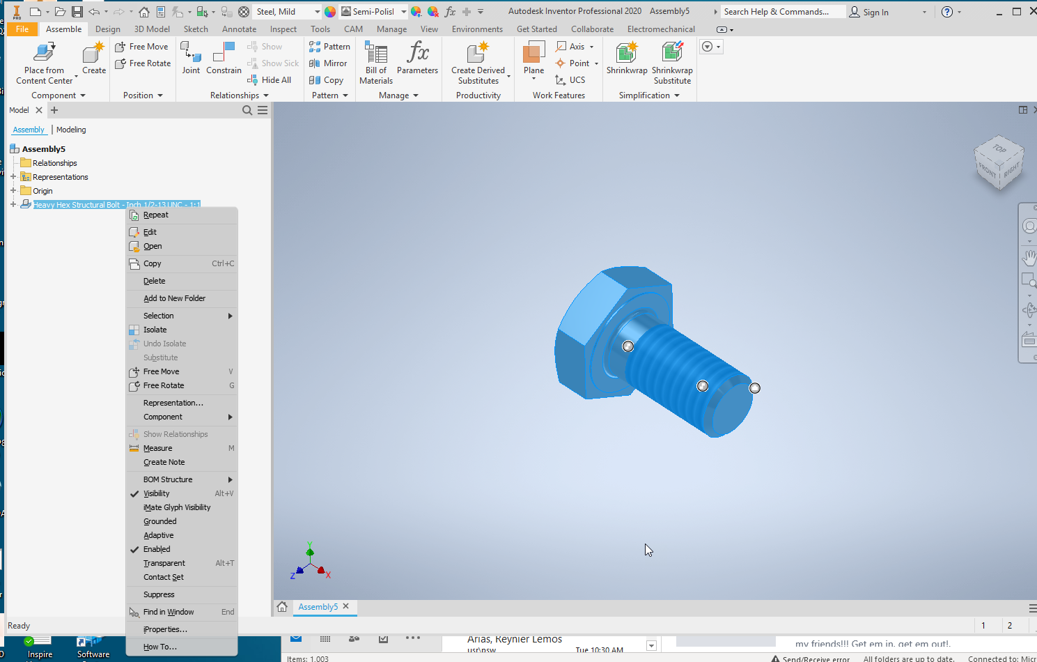 Solved: Inventor 2020.3 Content Center Part Size Change Problem - Autodesk Community