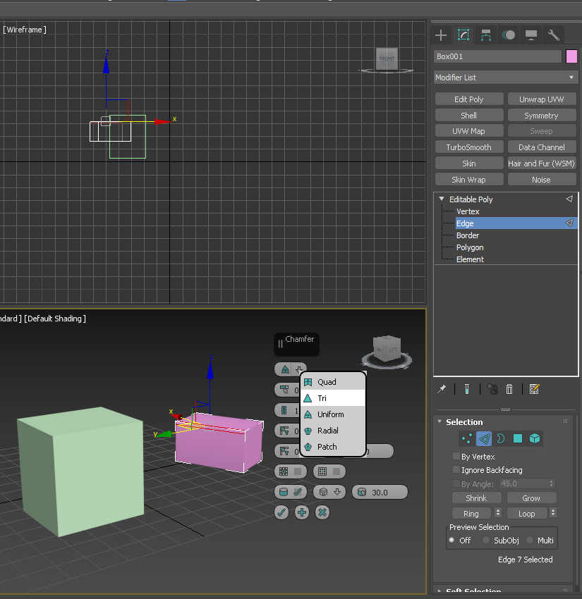 Solved: Chamfer - tri option missing in editable poly - Autodesk Community