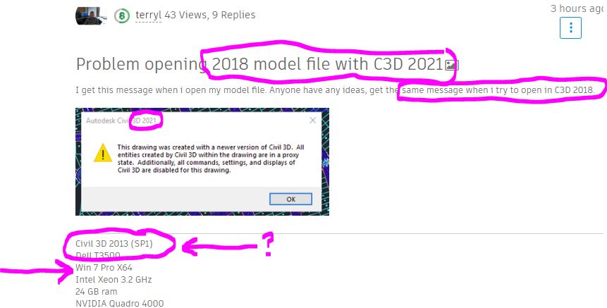 Solved: Problem opening 2018 model file with C3D 2021 - Page 2 - Autodesk Community