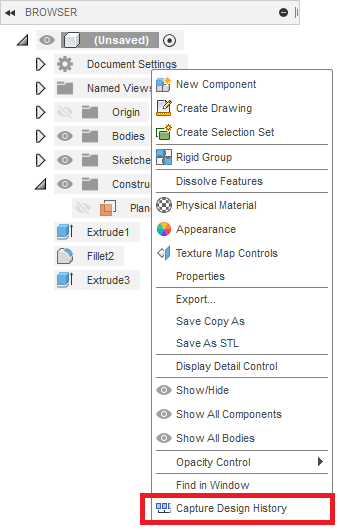 Solved: design history - Autodesk Community