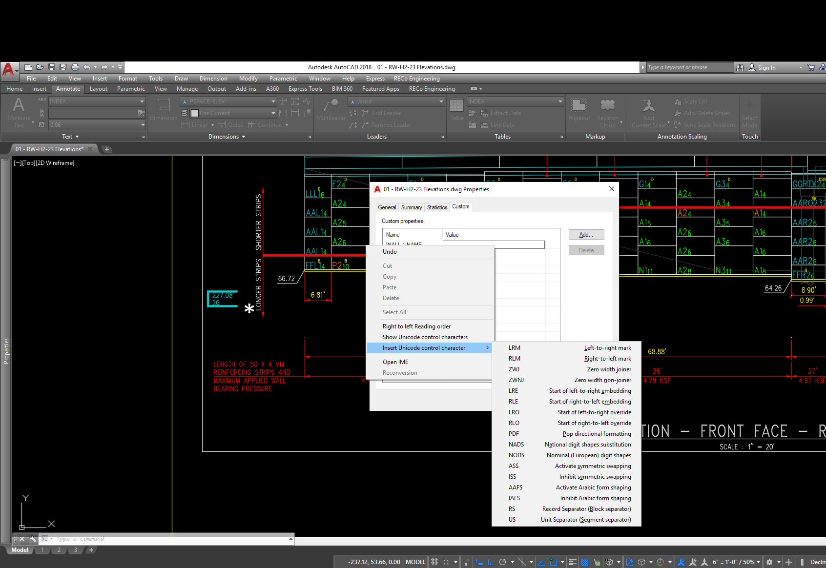 Insert unicode control character menu - Autodesk Community