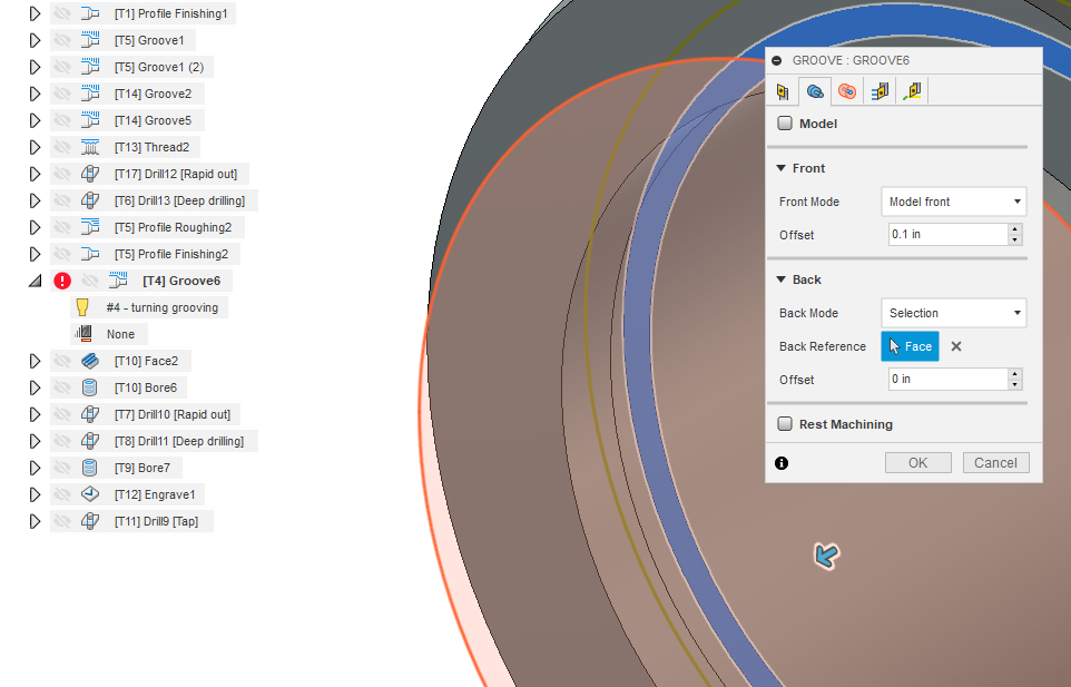 Solved: grooving will not let me set back of cut - Autodesk Community