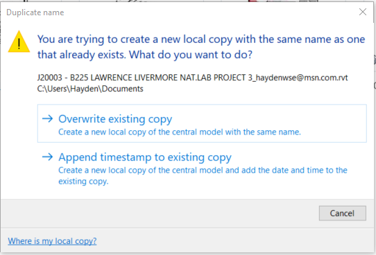 "Overwrite" or "Append" when opening workshare model - Autodesk Community