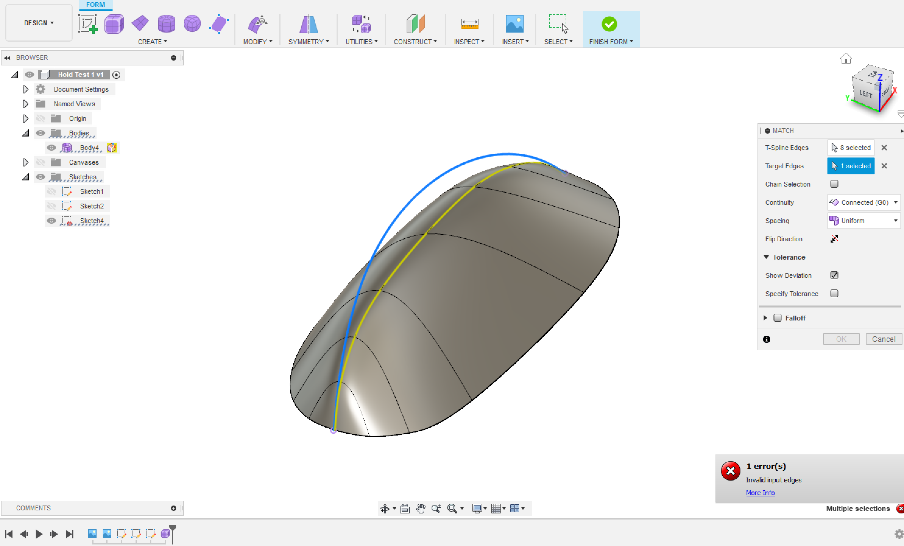 Solved Match Tool Invalid Input Edges Error Autodesk Community 