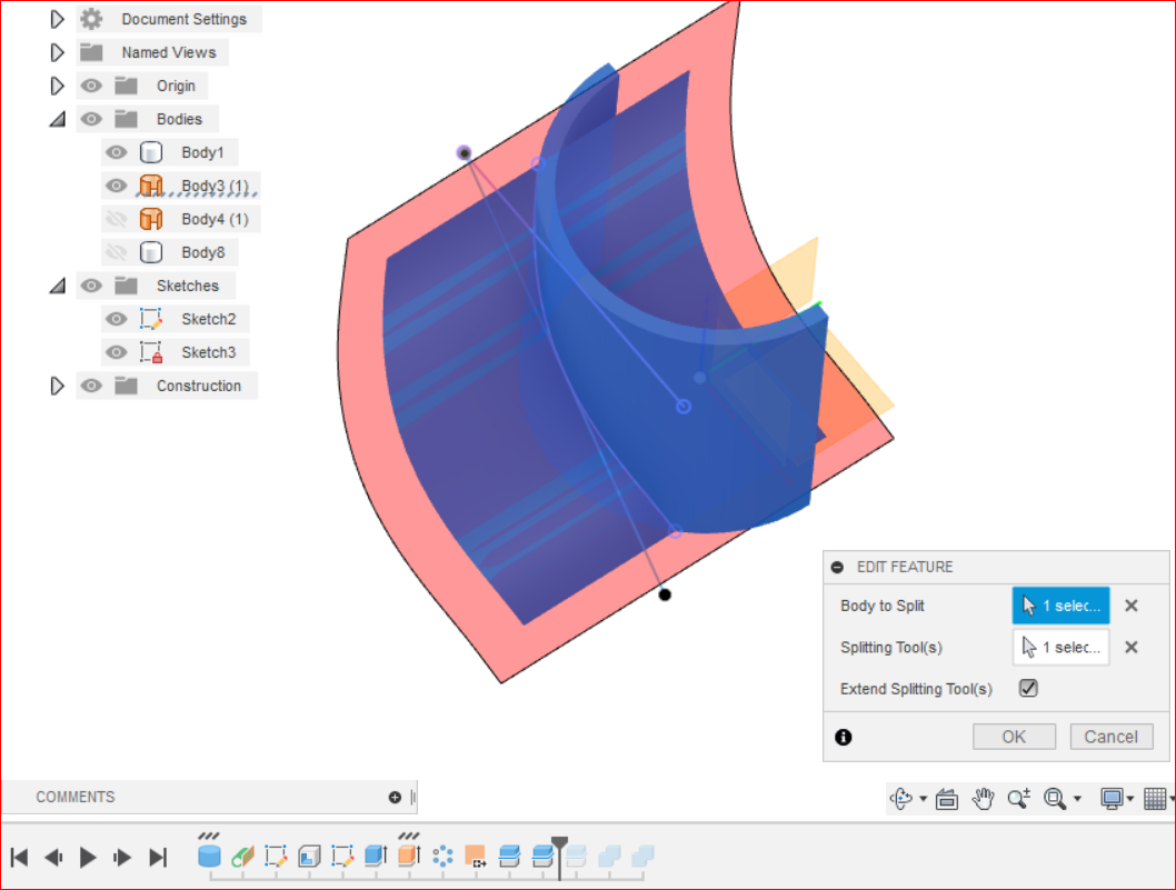 Error: Split2 Compute Failed No intersection between target(s) and split tool - Autodesk Community