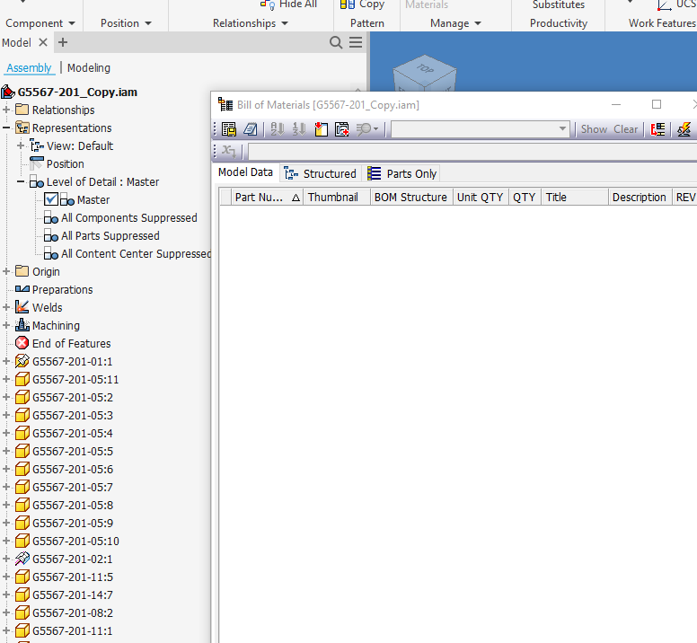 Solved: Model Data empty in BOM - Autodesk Community