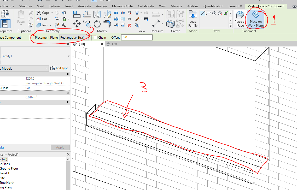 Warning: Snap to point doesn't work with line based families ...