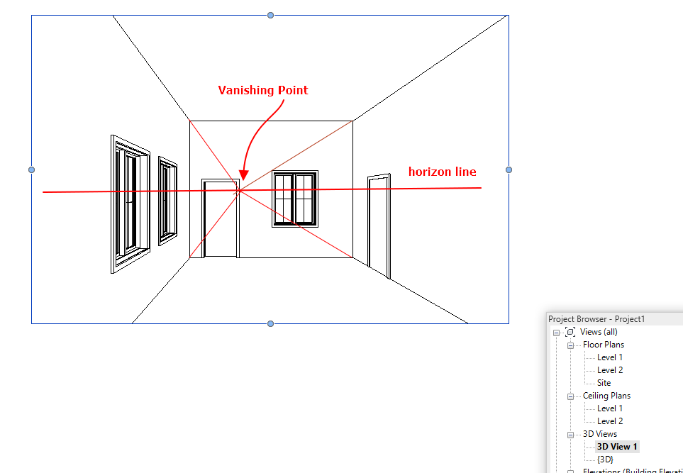 Solved: 3D view section with one vanishing point - Autodesk Community