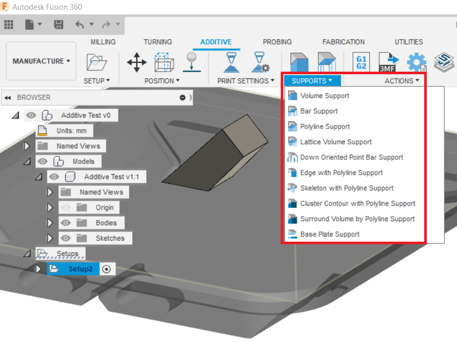 Solved: Doc: Additive Support structures is not available in the UI ...