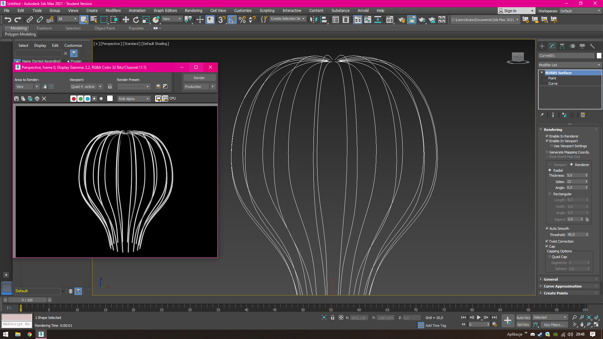 NURBS Curves not visible in viewport but visible in render - Autodesk Community