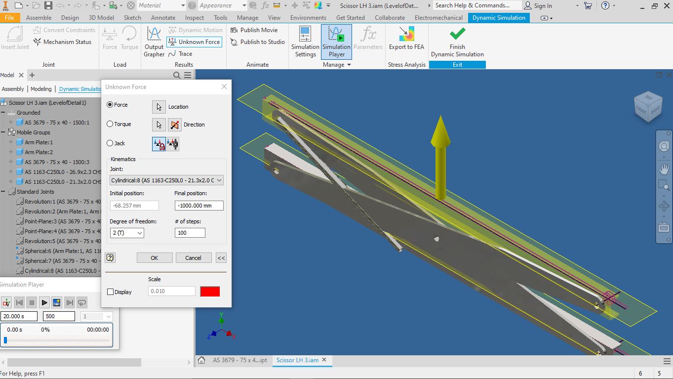 Dynamic simulation reaction force - Autodesk Community