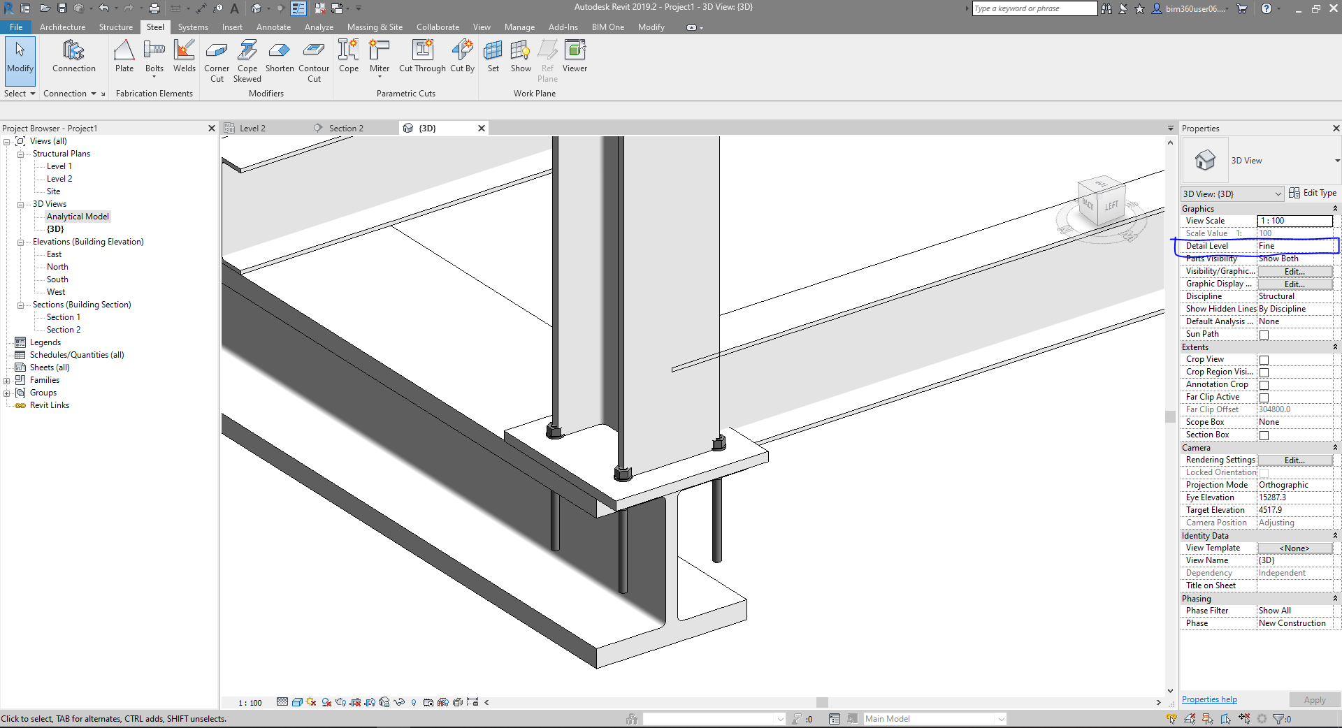 Revit 2019 - Structural steel connections are not visible in the model ...