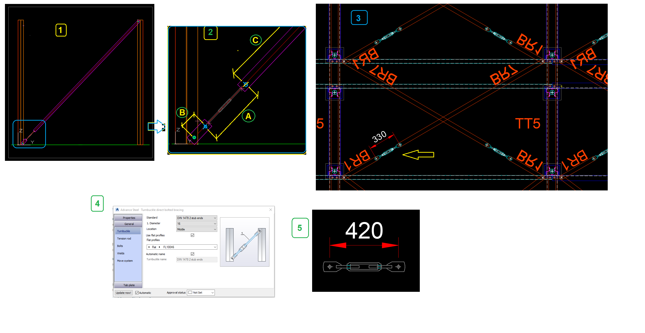 Turnbuckle bracing use flat profiles. - Autodesk Community