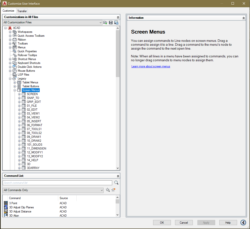 Solved: How to bring up the old screen menu? - Autodesk Community