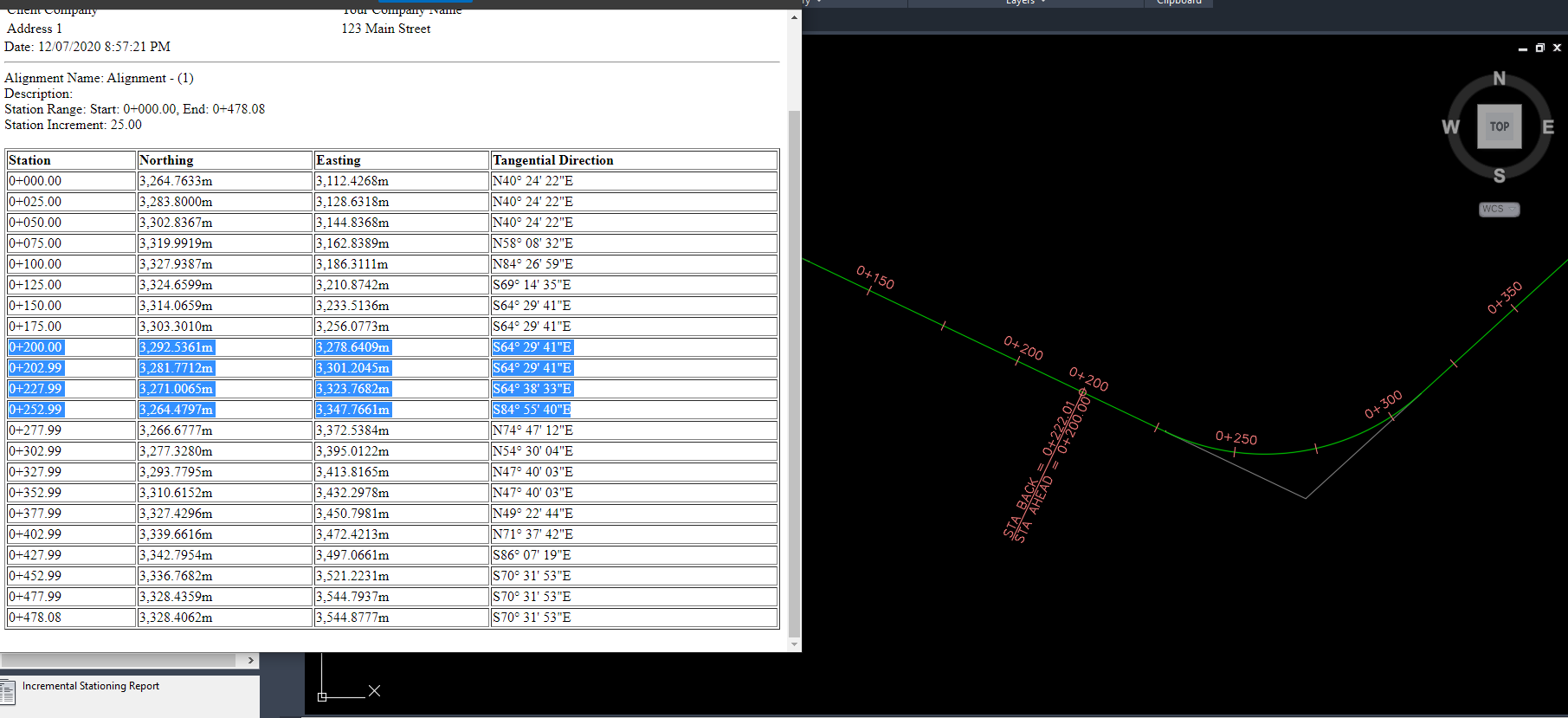 Alignment Station Equation Report - Autodesk Community