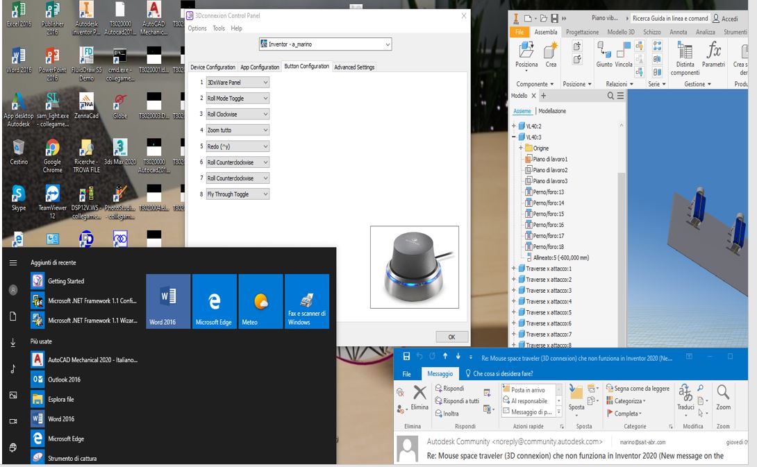 Mouse space traveler (3D connexion) che non funziona in Inventor 2020 ...