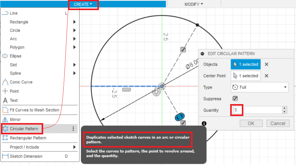 how to rotate pattern this sketch line - Autodesk Community