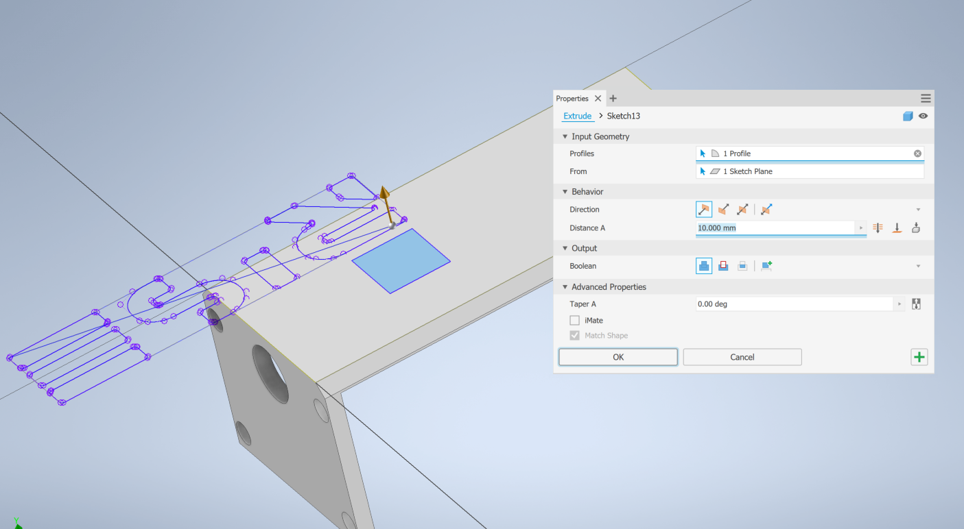 Strange behaviour of extrusion tool when importing a .dxf into the sketch - Autodesk Community