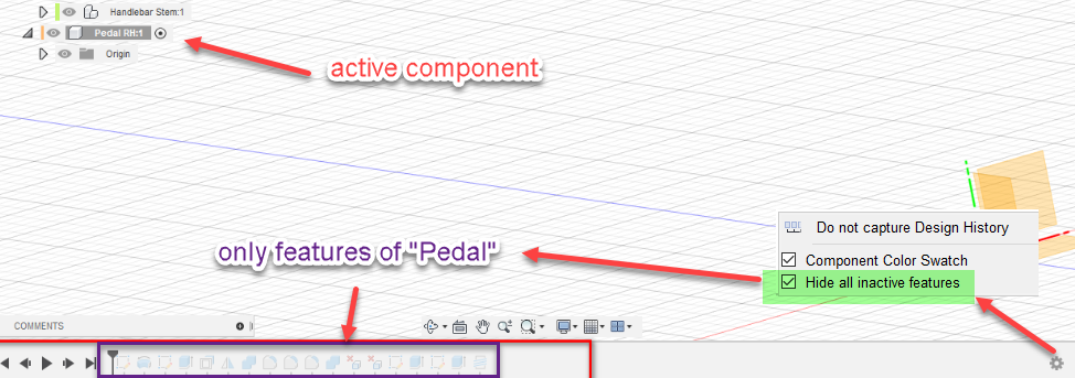 Timeline does not show Design History. - Autodesk Community