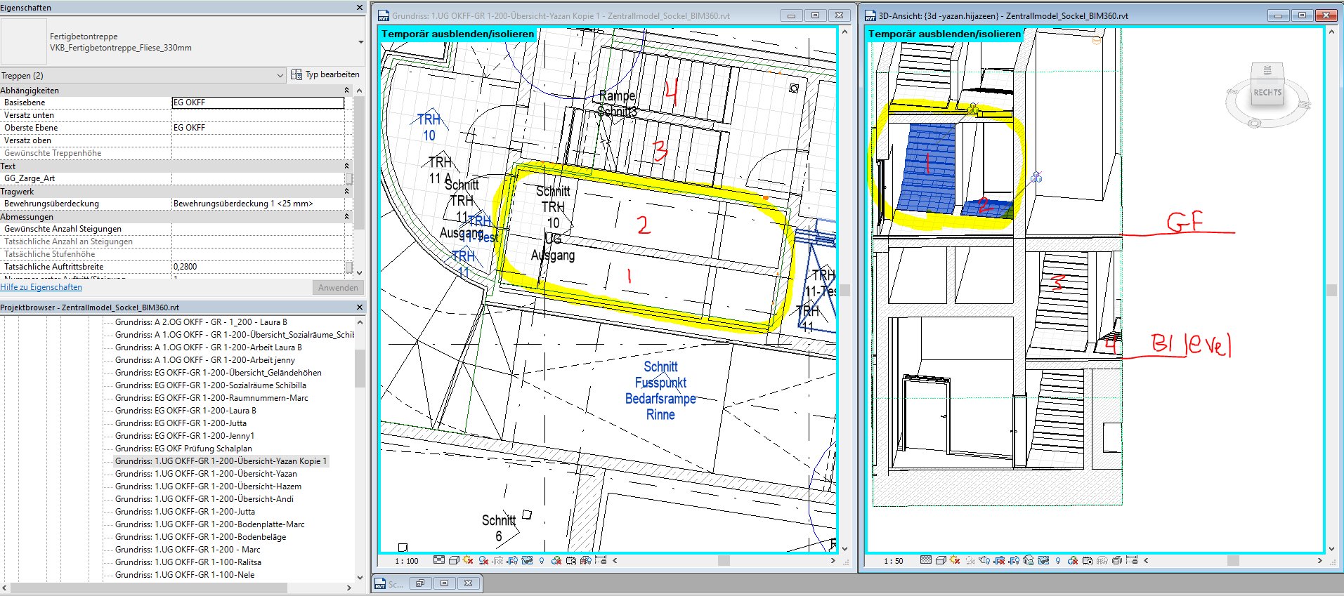 Solved: how to show stairs in the upper level? plan region does not ...