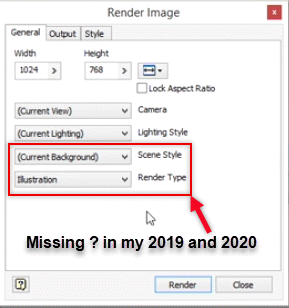 Solved: I am missing dropdown fields in Render Image setting box. - Autodesk Community
