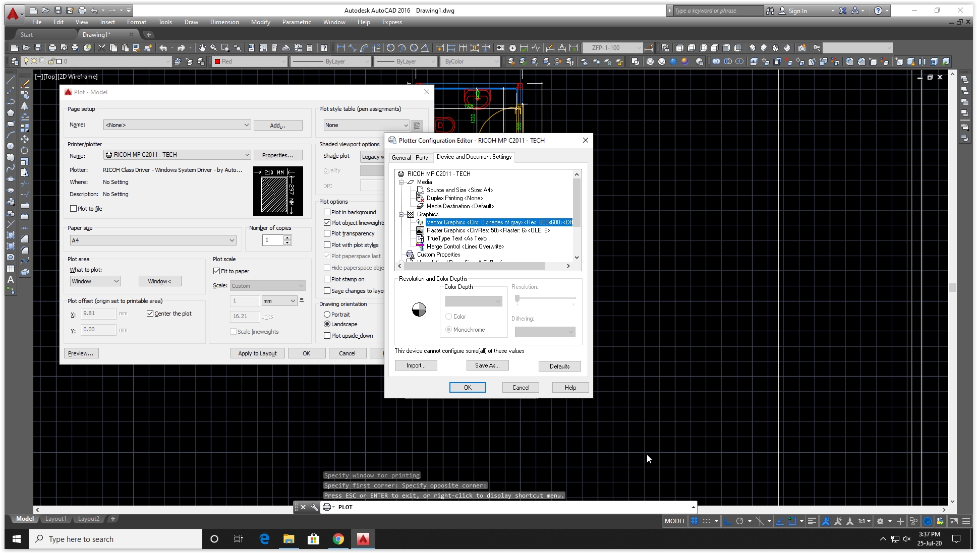 Solved: The print preview come in gray color, the option Resolution and ...