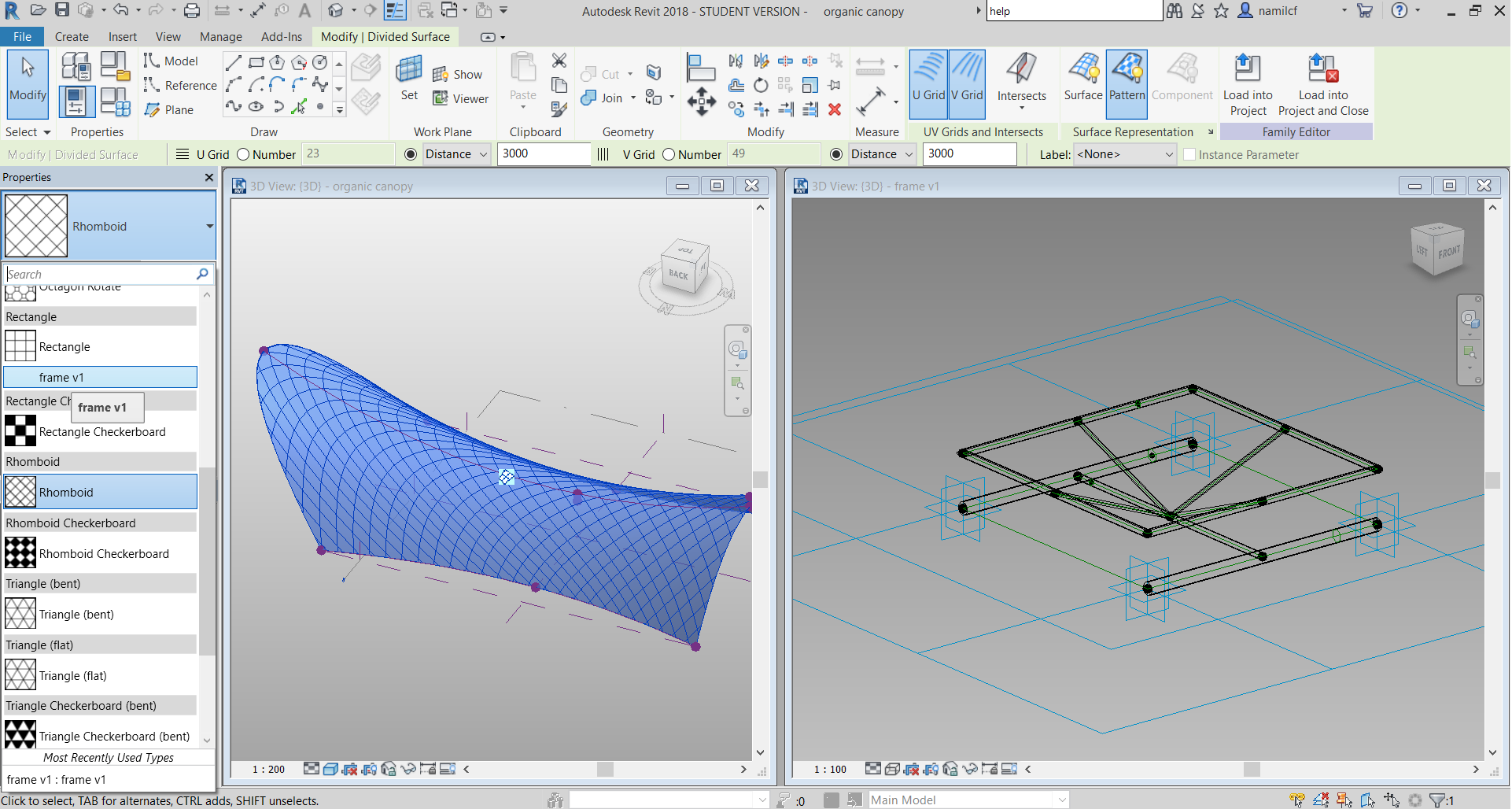customizing conceptual mass pattern to self-created family - Autodesk Community