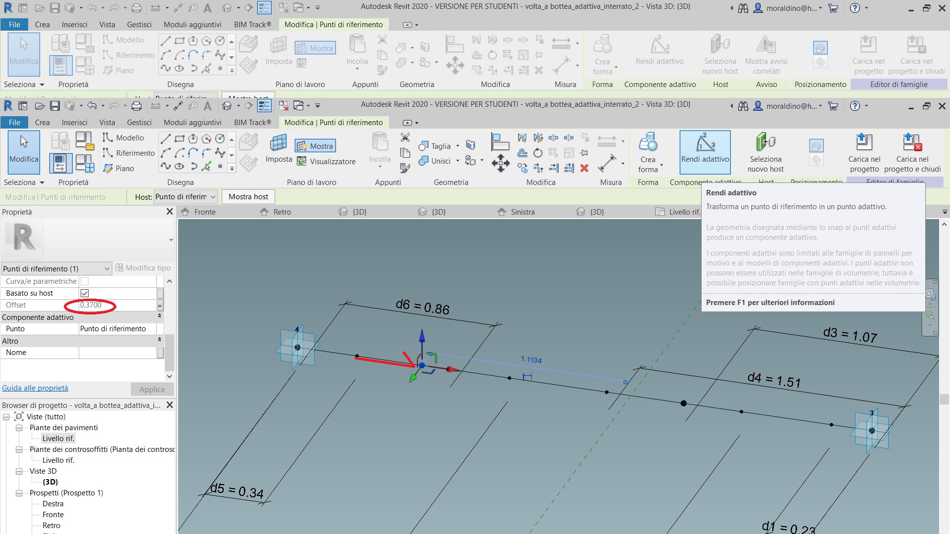 offset reference point - change the direction of the offset - Autodesk Community