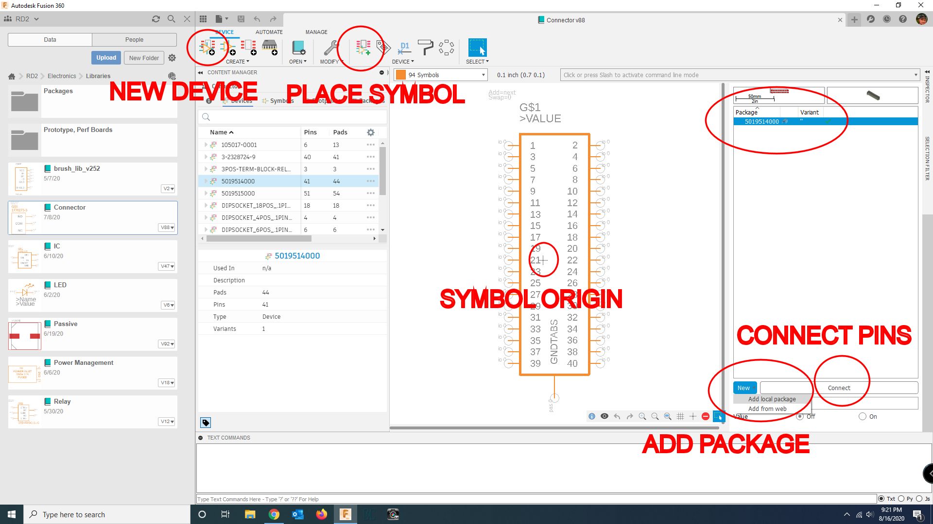 Troubles creating library with blue and red LED - Autodesk Community