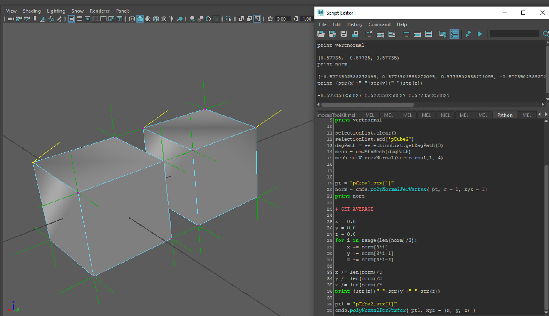 Solved: polyNormalPerVertex normals issue? - Autodesk Community