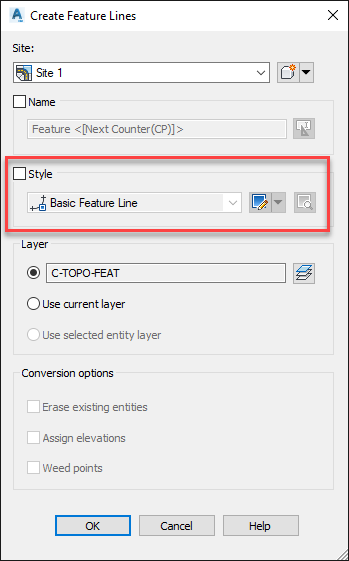 Solved: changing feature line default style - Autodesk Community