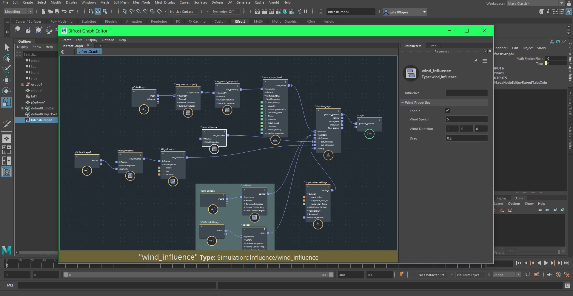 Solved: How to key frame influences in Bifrost Graph Editor? - Autodesk Community
