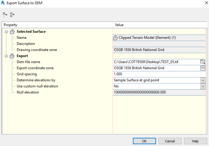 Solved: Export to DEM .tif OSGB36 - Autodesk Community