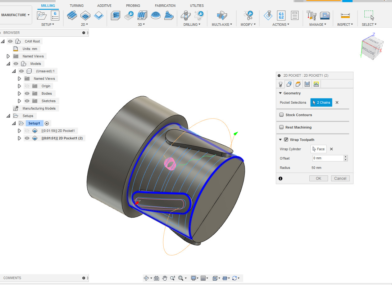 Solved: Adaptive 2D clearing with wrap toolpath also clearing stock - Autodesk Community