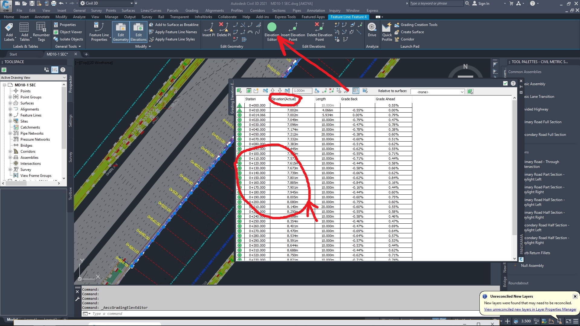 Solved: Feature Line Elevation at any point - Autodesk Community